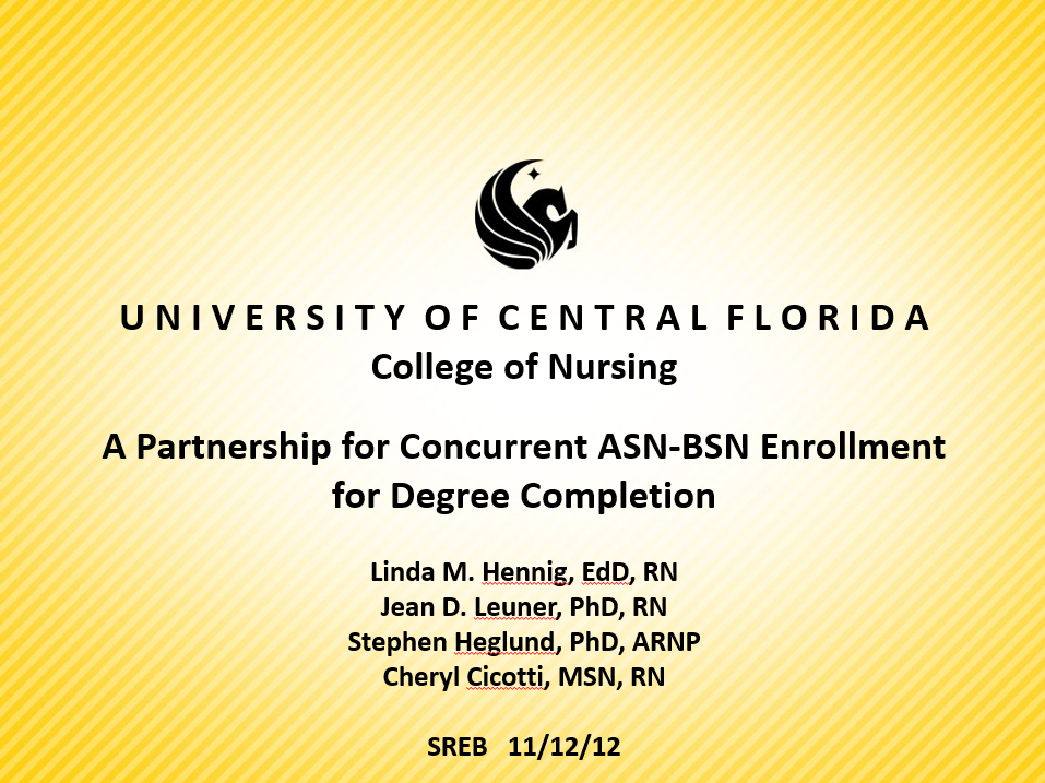A Partnership for Concurrent ASN-BSN Enrollment for Degree Completion ...